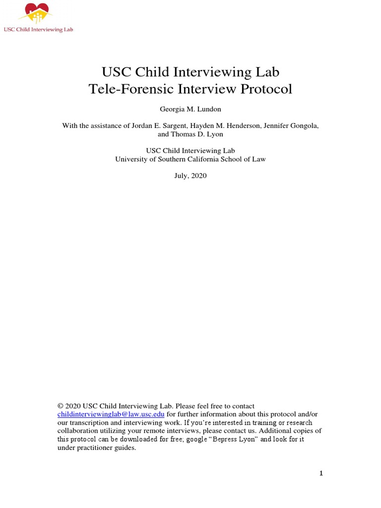 7 London Tele Forensic Interviewing Protocol | PDF | Web Conferencing ...