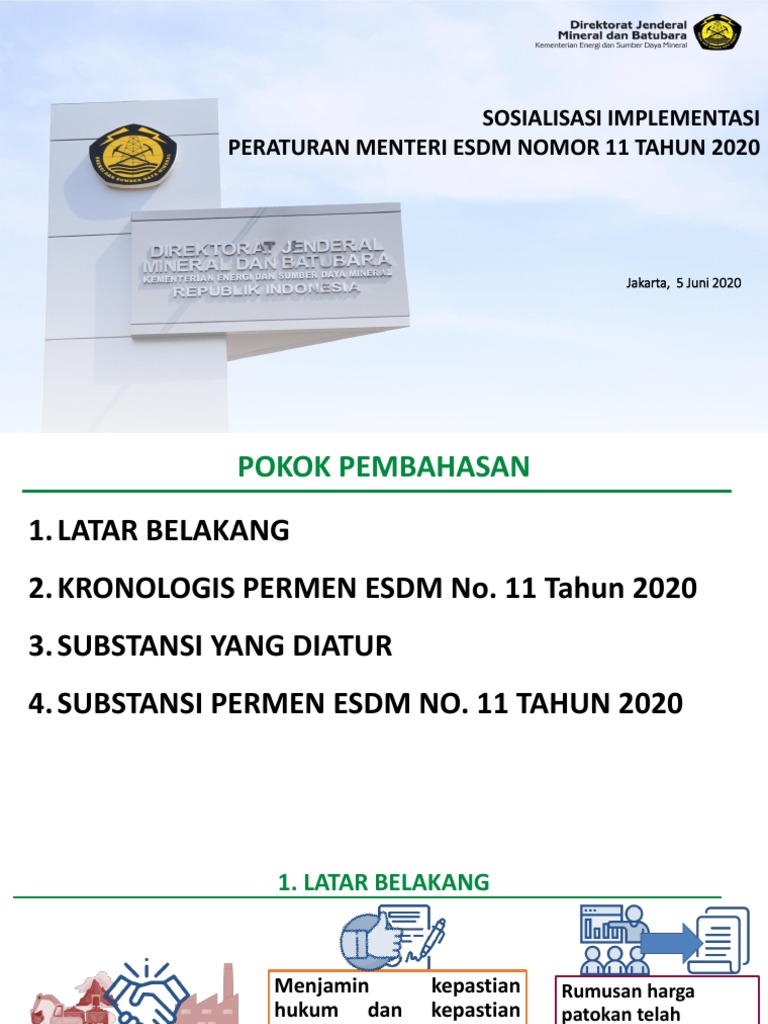 Sosialisasi Permen ESDM No. 11 Tahun 2020 - 5 Juni 2020 PDF | PDF