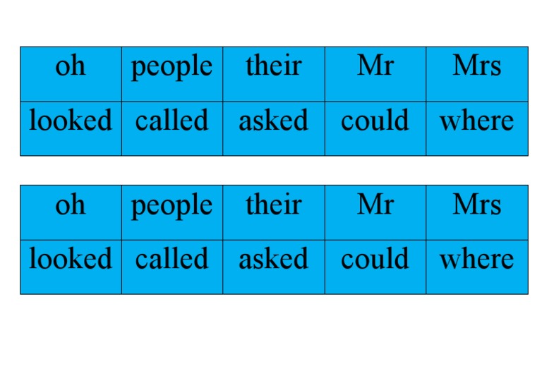 Blue Tricky Words | PDF