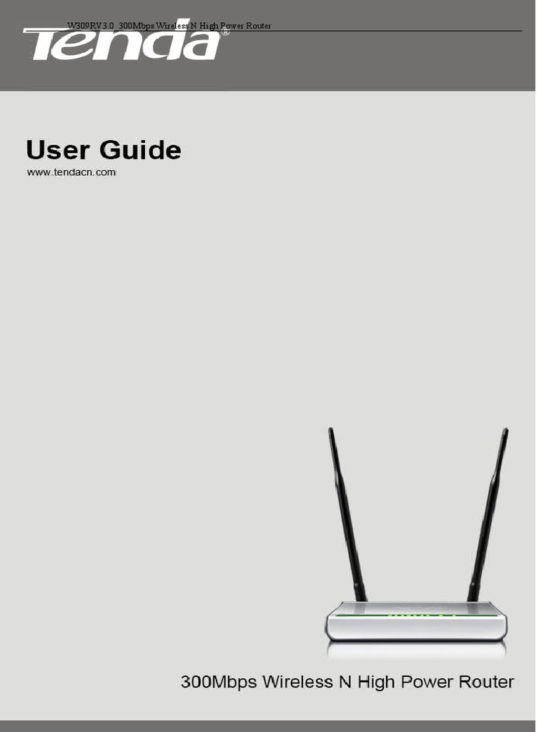 Manual Router TENDA W309R | PDF | Ip Address | Port (Computer Networking)