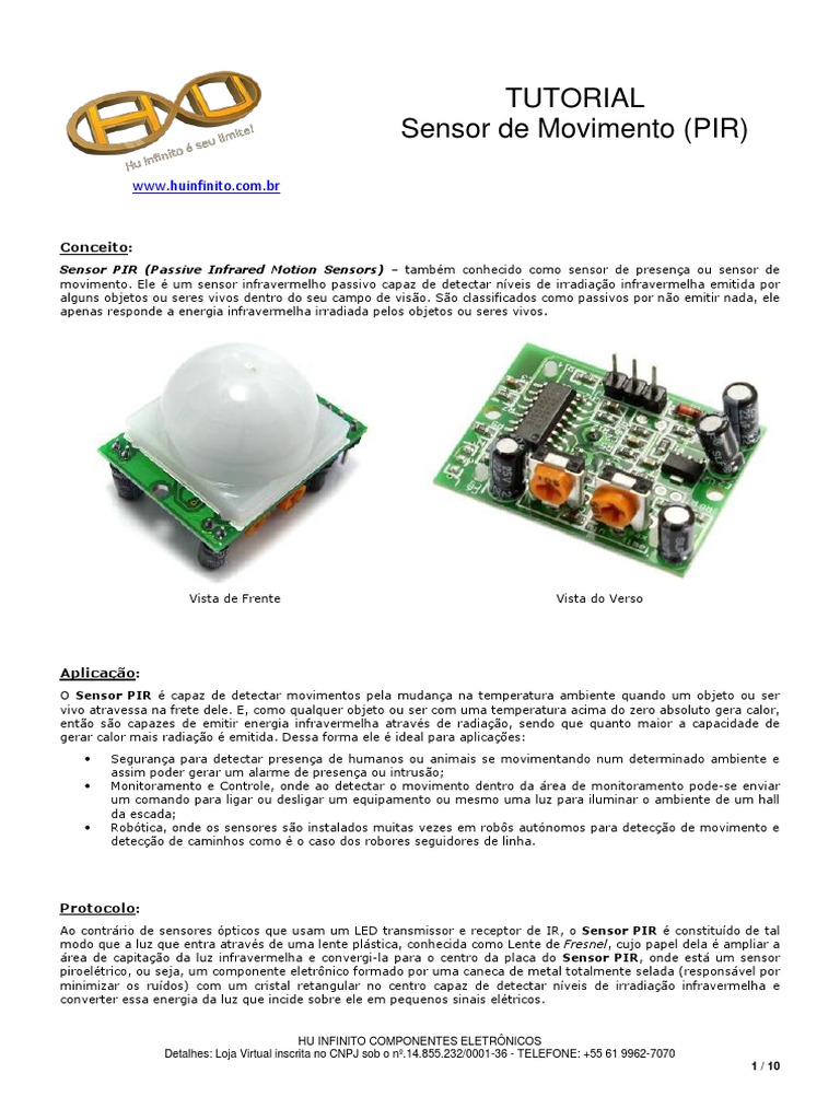 Tutorial Sensor de Movimento - PIR | PDF | Arduino | Luz