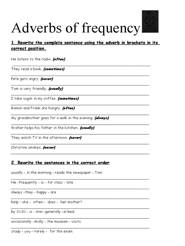 Adverbs of Frequency Fun Activities Games - 15322 | PDF