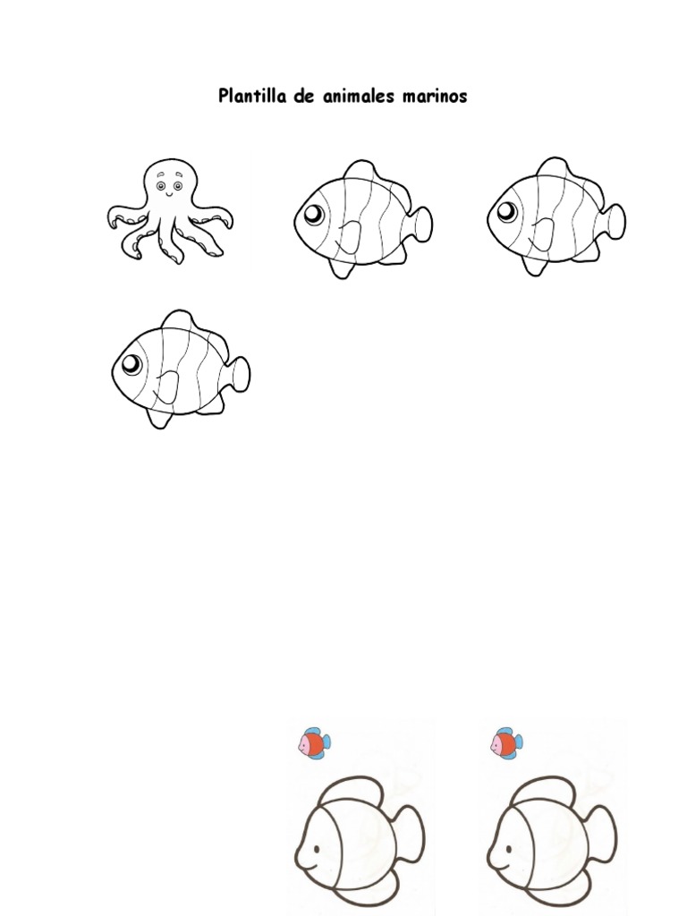 Plantilla de Animales Marinos | PDF