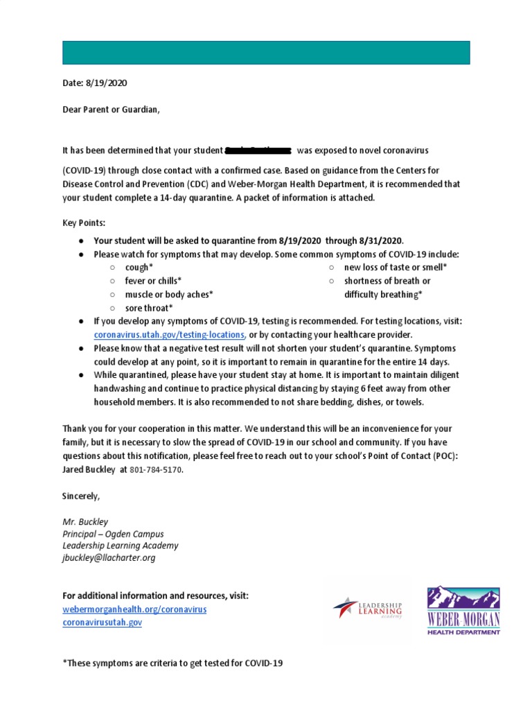Letter Warning of Exposure | PDF | Self-Improvement | Wellness