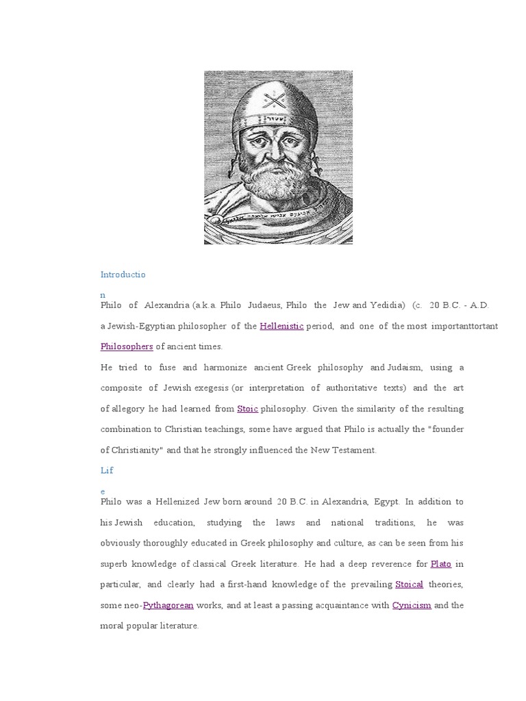 Philo of Alexandria | PDF | Logos | Stoicism
