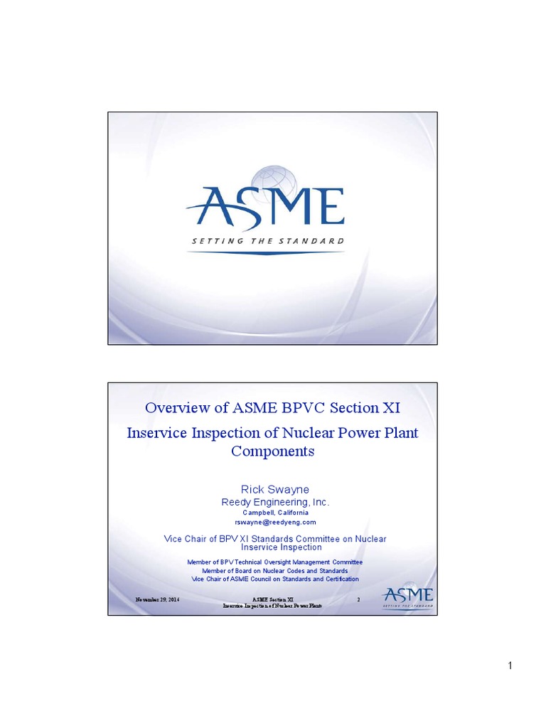 Overview ASME BPVC Section XI | PDF | Nondestructive Testing | Welding