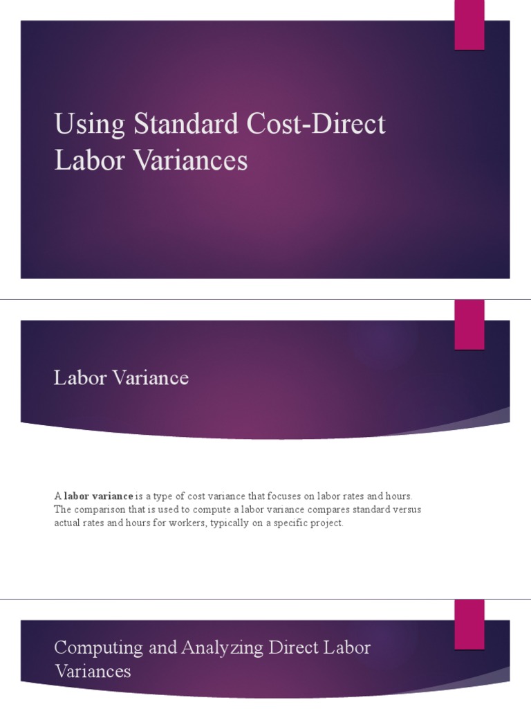 Using Standard Costs Variable Manufacturing Overhead Variances | PDF ...