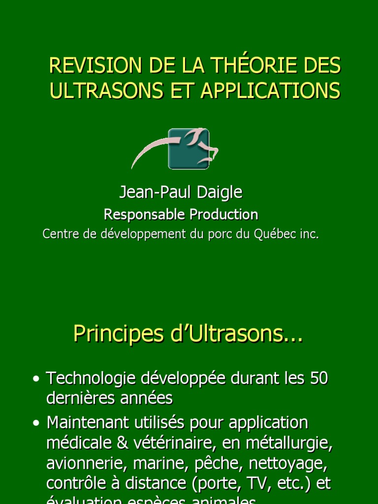 Theorie Et Pratique Des Ultrasons | PDF | Ultrason | Son