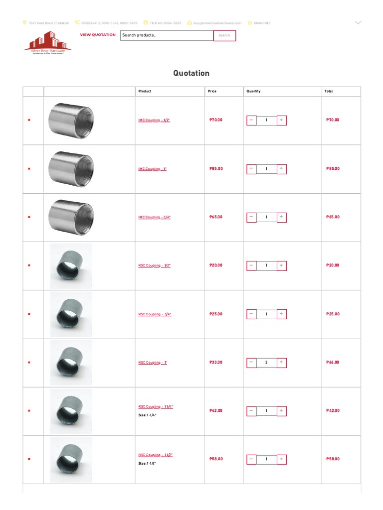 IMC RSC Coupling Price | PDF