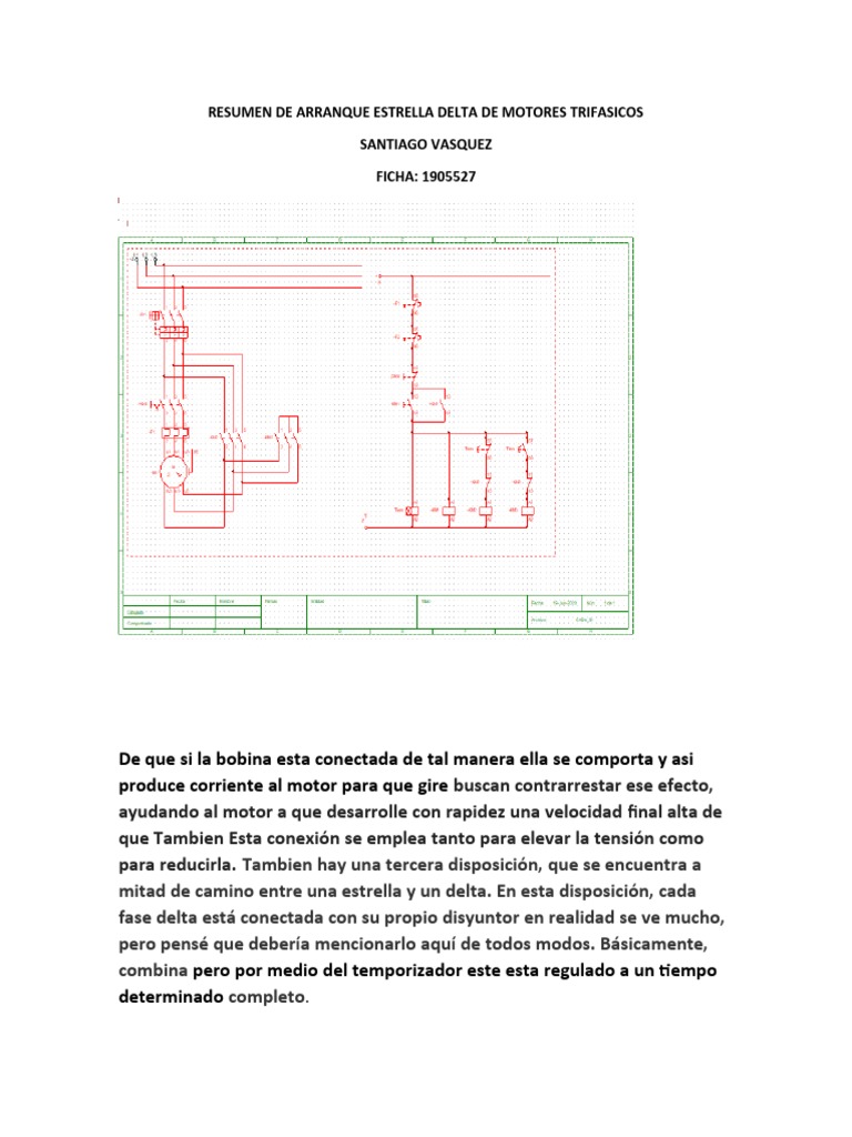 Resumen de Arranque Estrella Delta de Motores Trifasicos