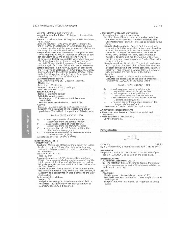 Pregabalina USP 41 | PDF