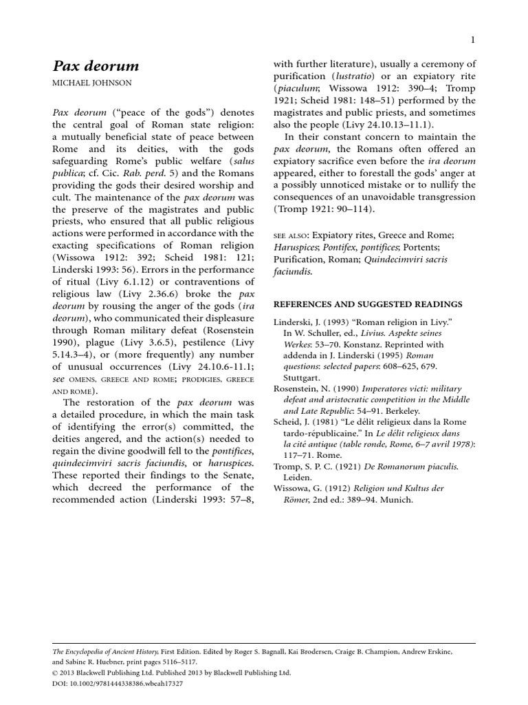 Pax Deorum: Michael Johnson | PDF | Polytheism | Ancient Roman Religion