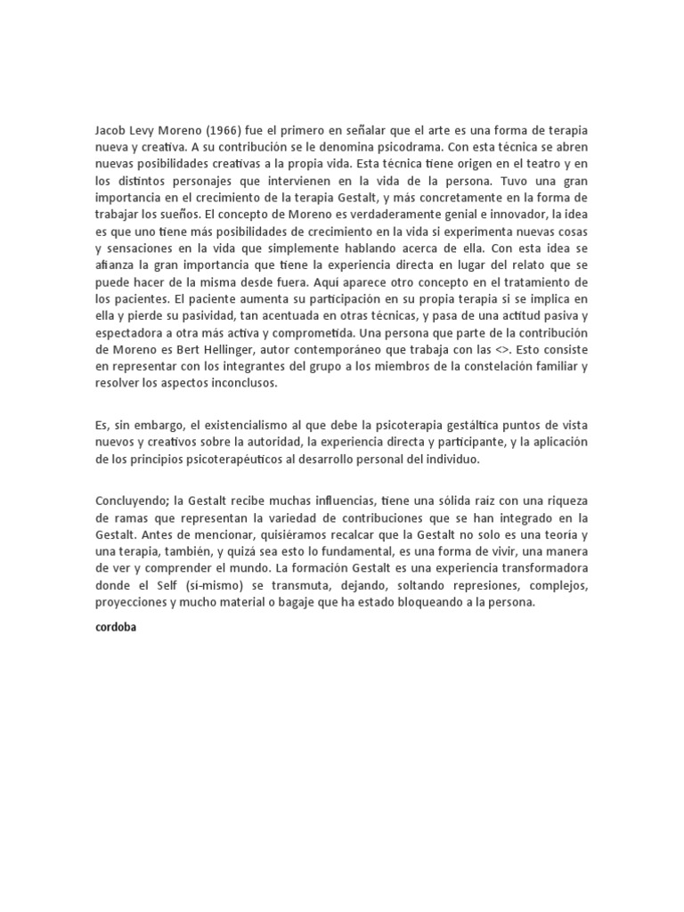 Psicodrama y Gestalt: Innovación Terapéutica | PDF