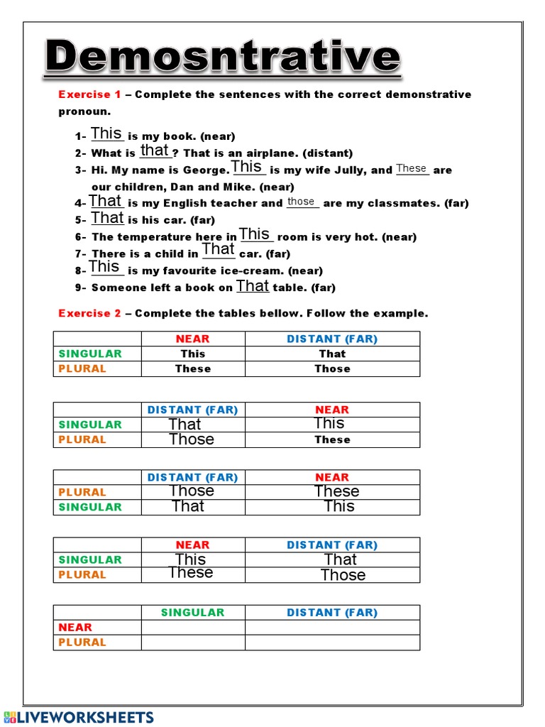 Task 3 - Demonstratives | PDF