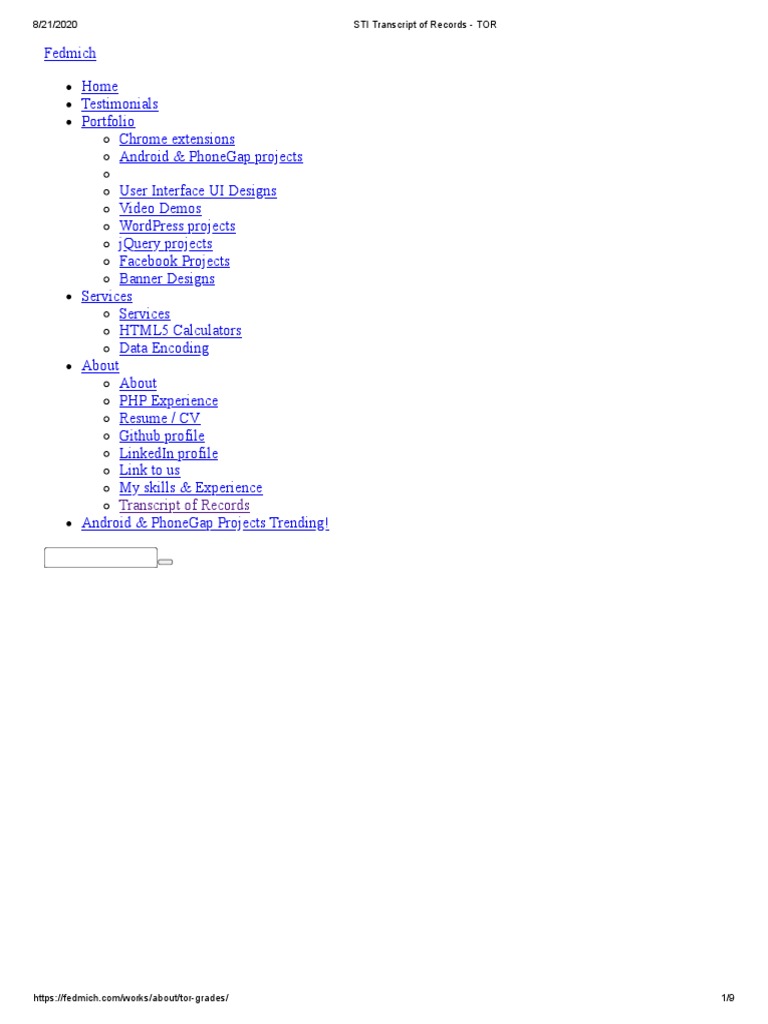 STI Transcript of Records - ToR | PDF