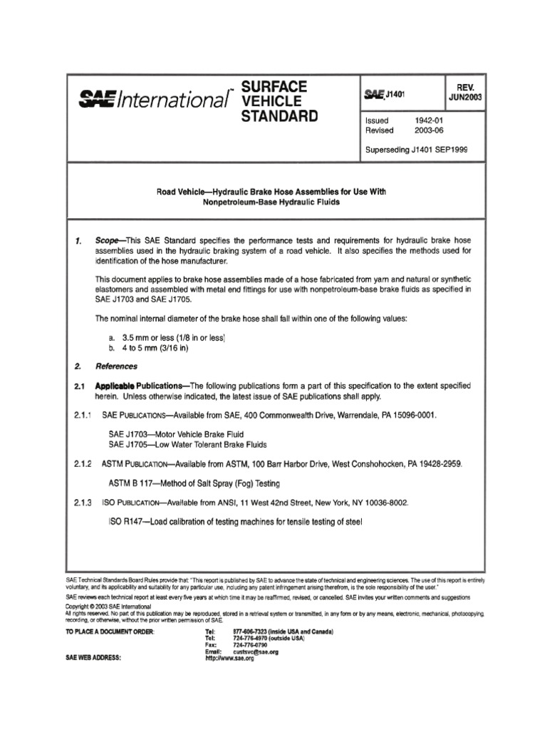 Sae J1401 - 2003 | PDF