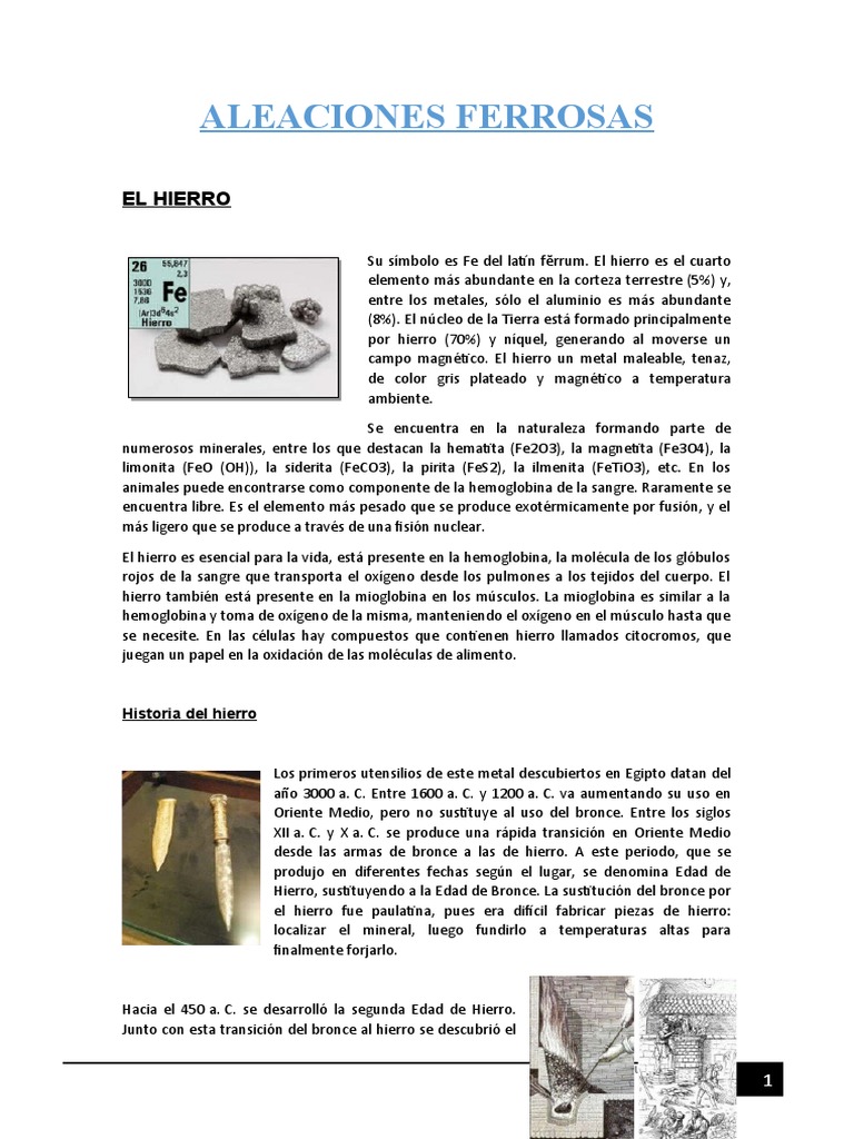 Aleaciones de Hierro | PDF | Hierro | Acero inoxidable