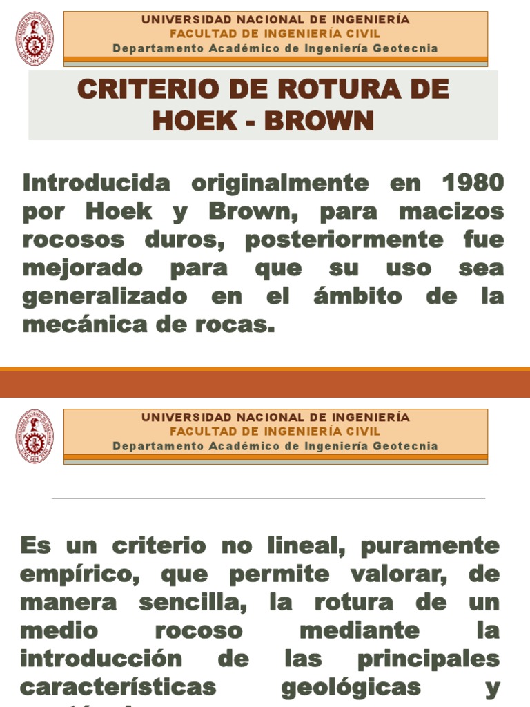 Criterio de Rotura de Hoek-Brown | PDF | Ingeniería | Roca (geología)