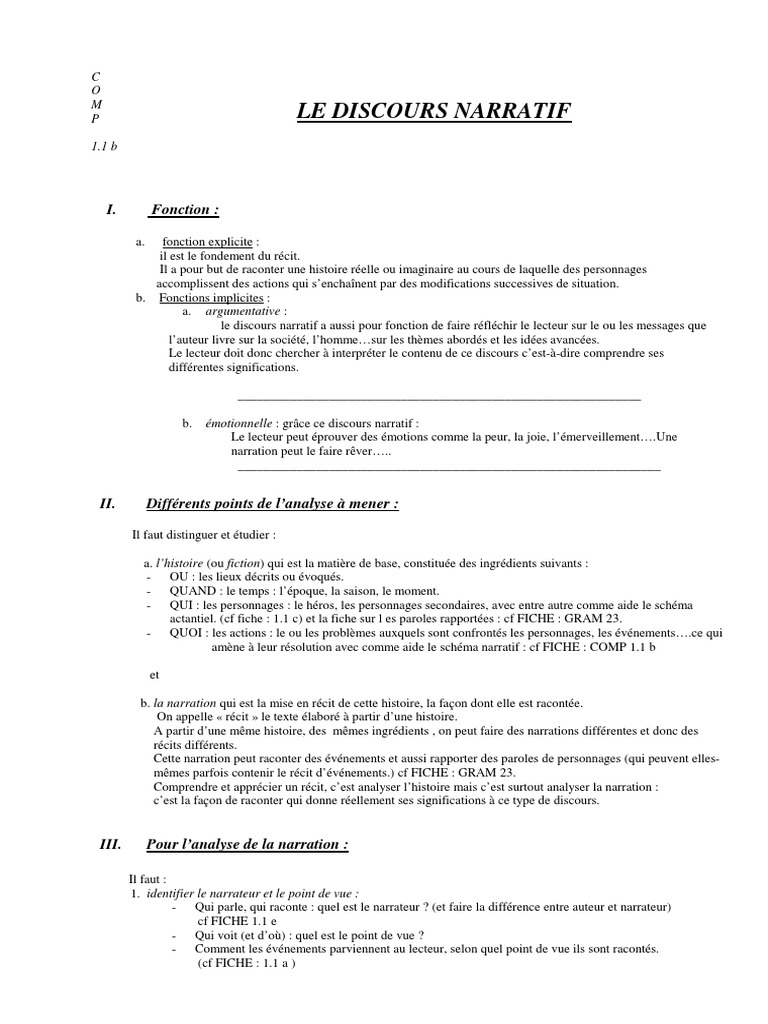 Le Discours Narratif PDF | PDF | Discours (linguistique) | Science
