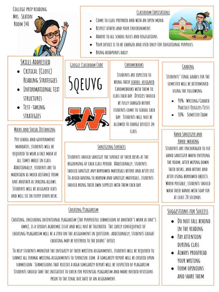 College Prep Reading Syllabus | PDF | Plagiarism | Classroom