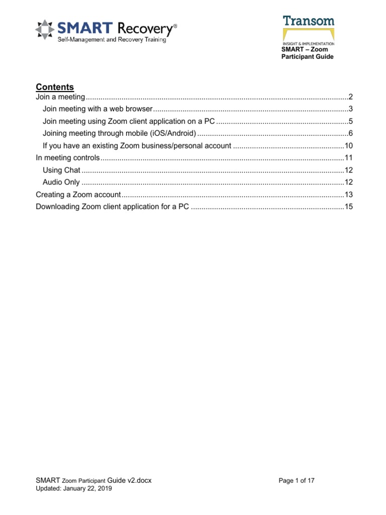 SMART Zoom Participant Guide v2 | PDF | Ios | Google Play