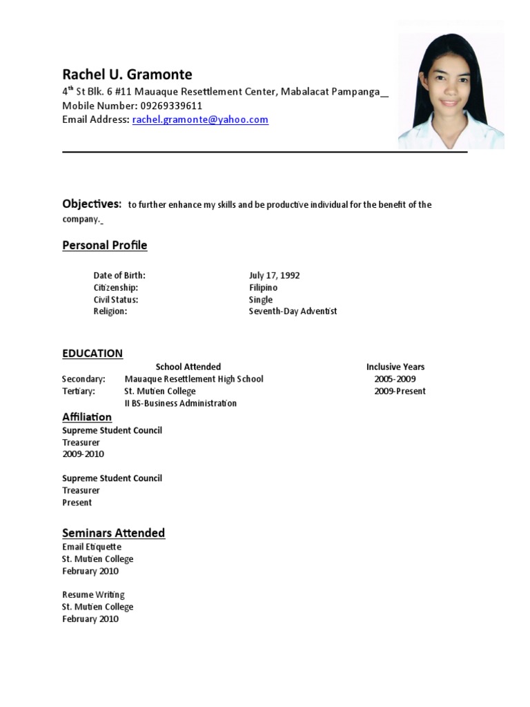 Rachel Gramonte Resume Overview | PDF