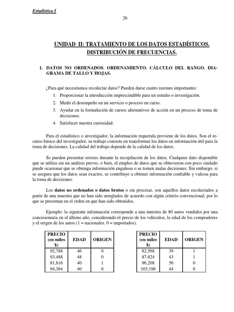 Distribución de Frecuencias y Datos Ordenados | PDF | Histograma ...