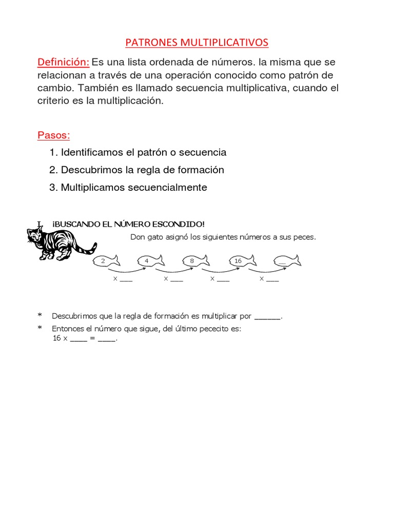 Algebra 2 - Patrones Multiplicativos 4to | PDF