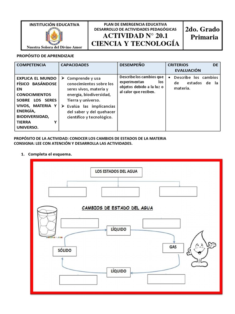 Actividades sobre cambios de estado de la materia | PDF