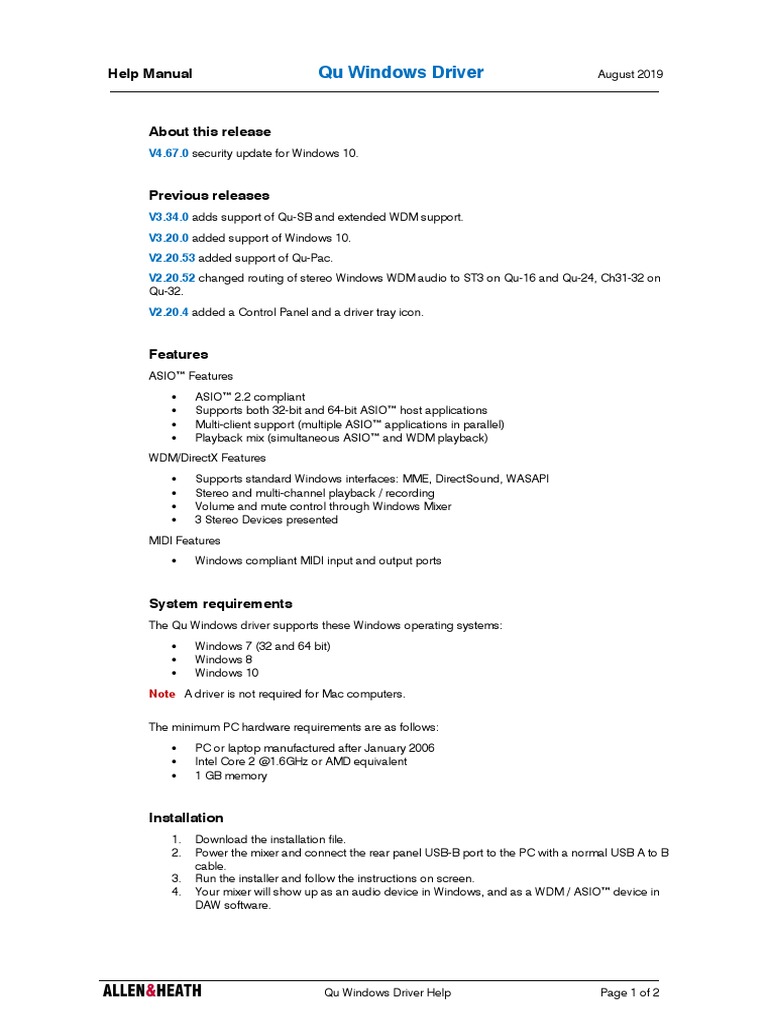 Qu Windows Driver Help V4.67.0 | Download Free PDF | Microsoft Windows ...
