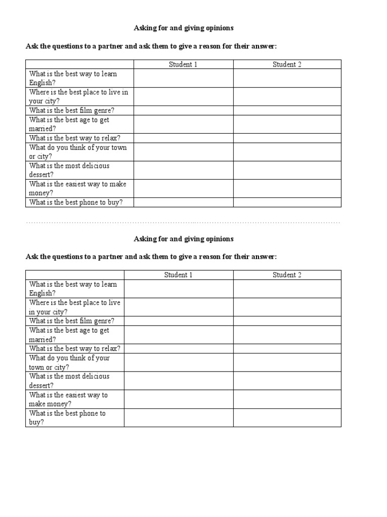 P. 14 Exercise D-Asking For and Giving Opinions | PDF
