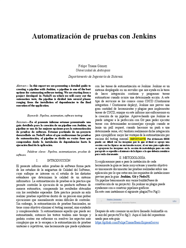 Automatizacion de Pruebas Con Jenkins | PDF | Software | Ingeniería de ...