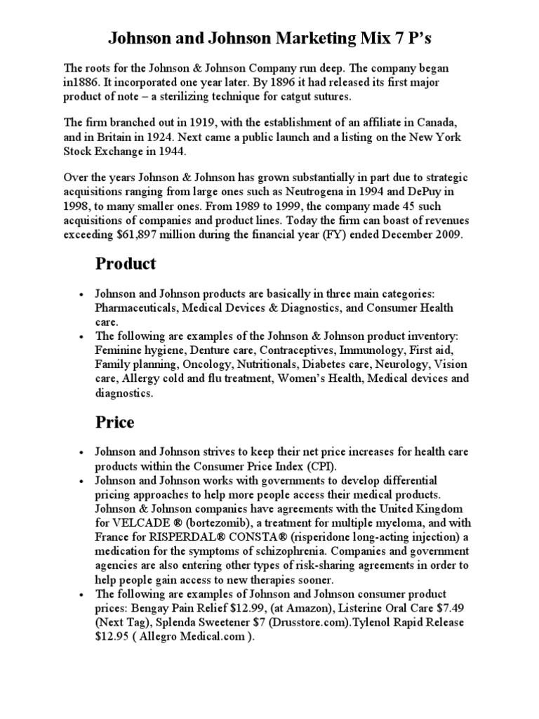 Marketing Johnson | PDF | Johnson & Johnson | Pharmaceutical