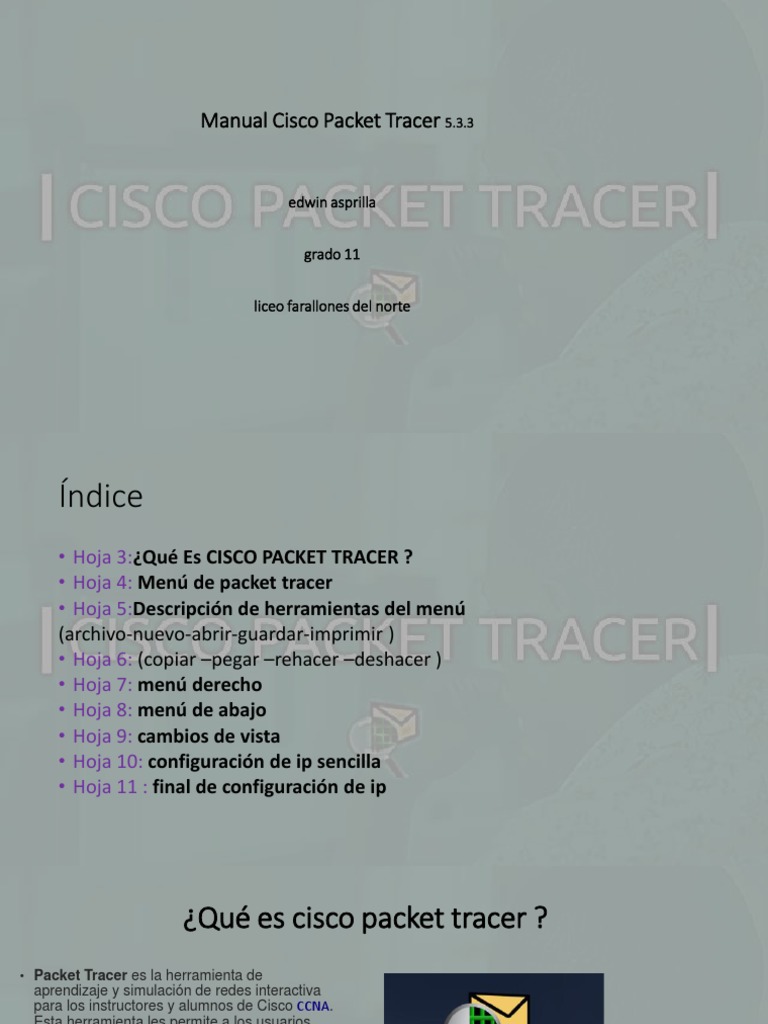 Manual Cisco Packet Tracer PDF | PDF | Dirección IP | Red de computadoras