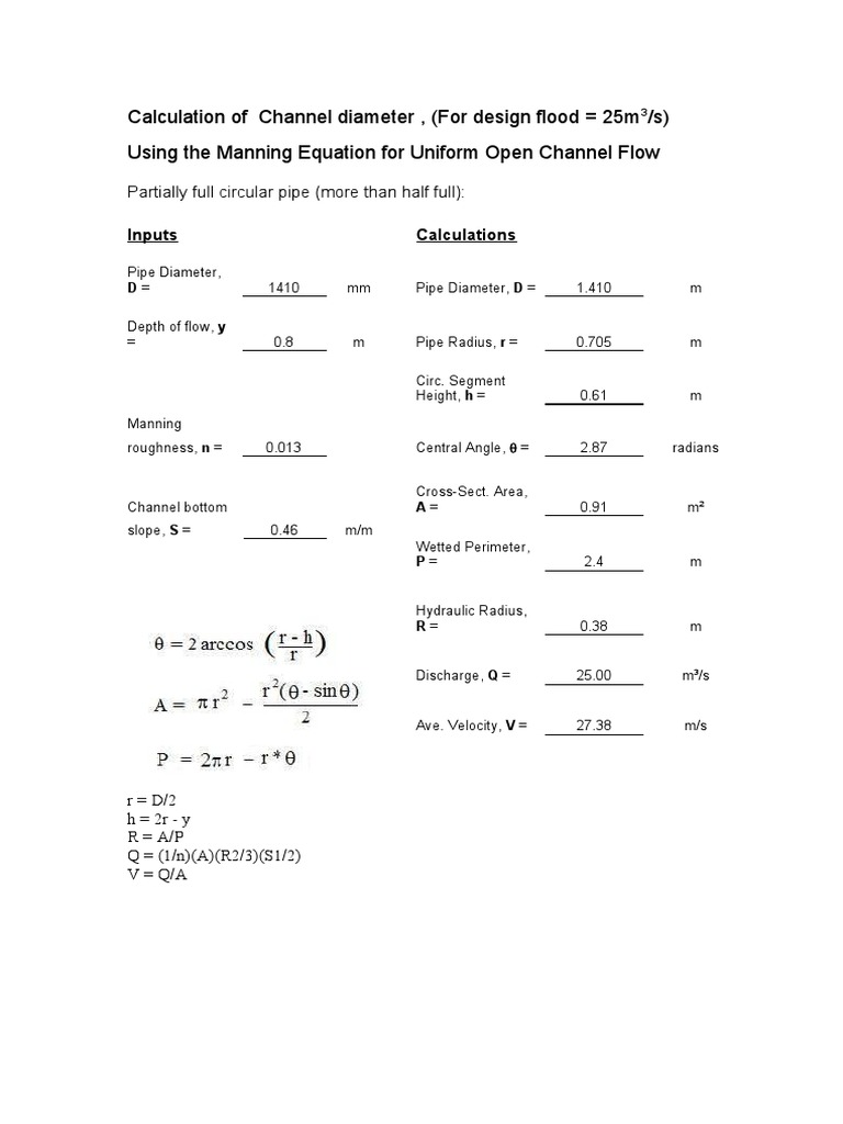 Calculation of Discharge | Download Free PDF | Fluid Dynamics ...