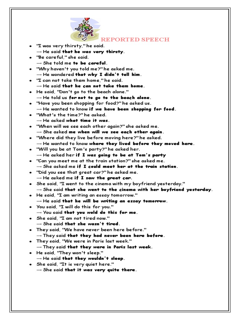 Reported Speech | PDF