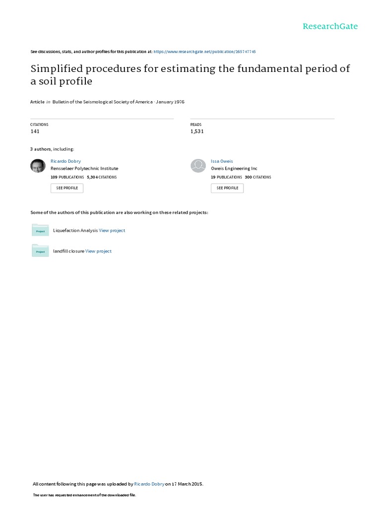 SIMPLIFIED PROCEDURES FOR ESTIMATING THE FUNDAMENTAL Simplified ...