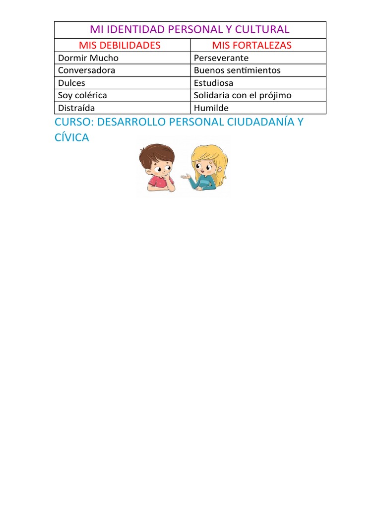 Mi Identidad Personal y Cultural | PDF