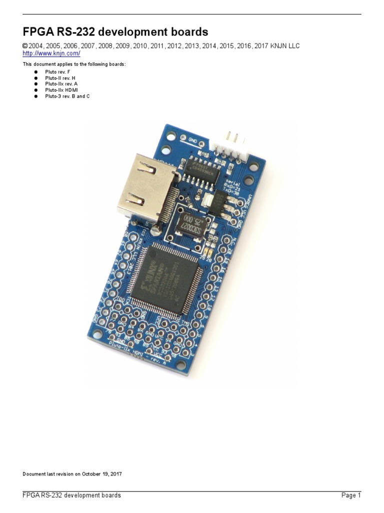 KNJN RS232 FPGA Boards | PDF | Field Programmable Gate Array | Hdmi
