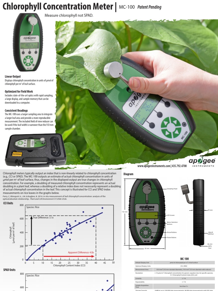 MC 100 Spec Sheet PDF | PDF | Leaf | Chlorophyll