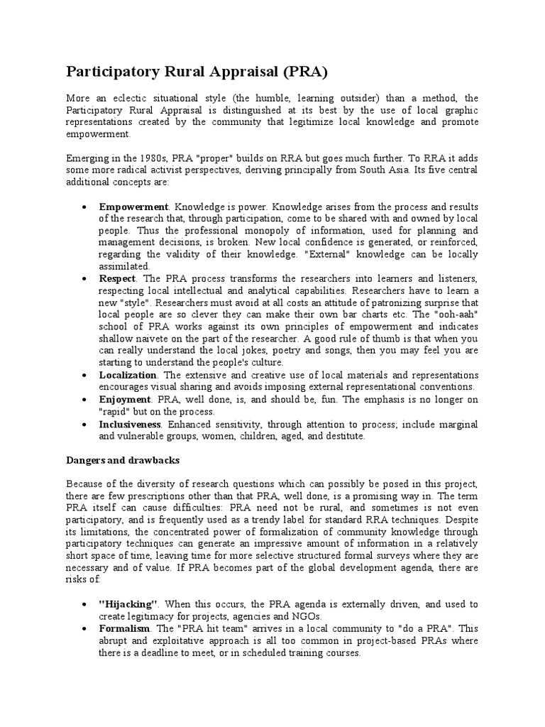 Empowering Local Communities Through Participatory Rural Appraisal ...