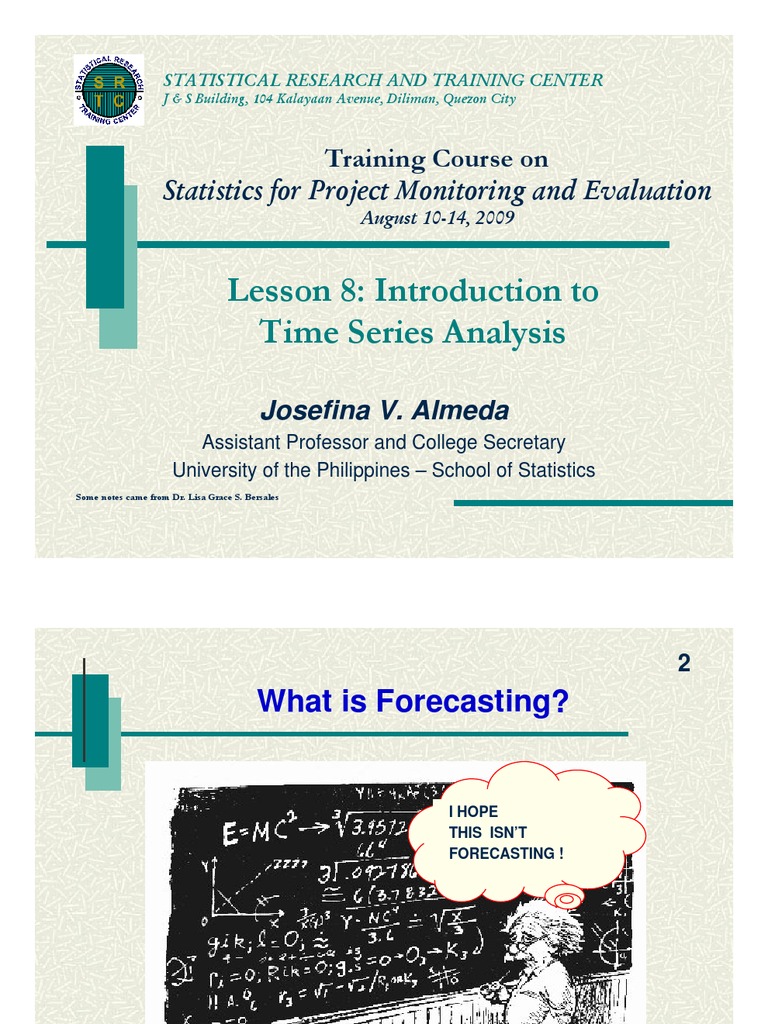 Lesson 8: Introduction To Time Series Analysis: Statistics For Project ...
