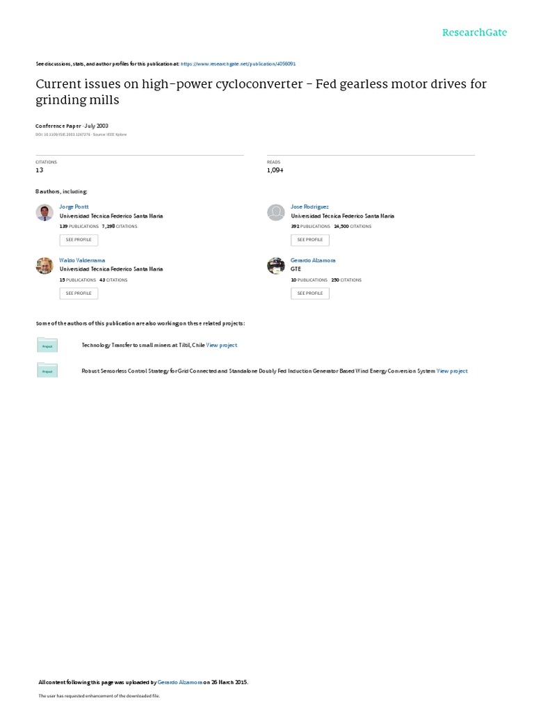 Siemens Review on Cycloconverter Drives | PDF | Mill (Grinding ...