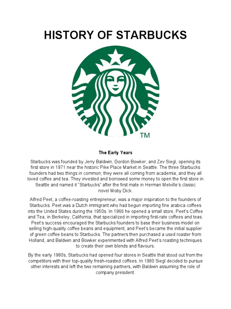 History of Starbucks | PDF
