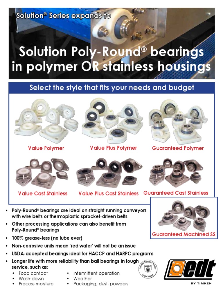 Solution Poly-Round Bearings in Polymer OR Stainless Housings | PDF ...
