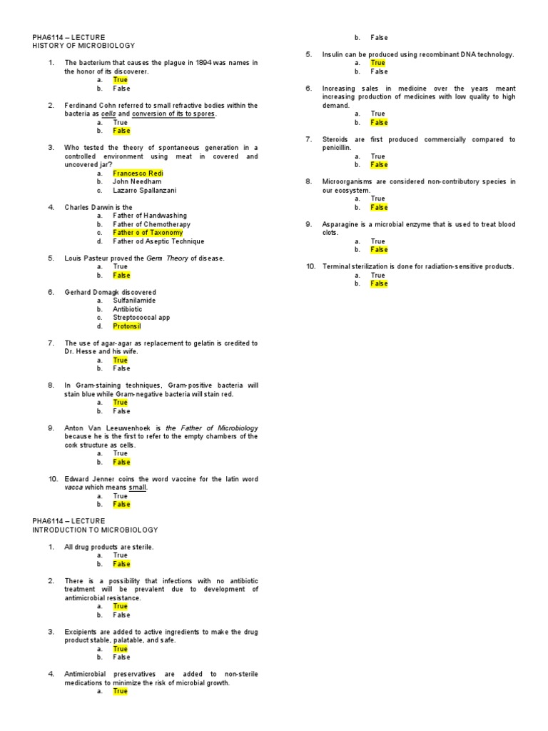 Micropara Lec Unit 1 La | PDF | Bacteria | Microbiology