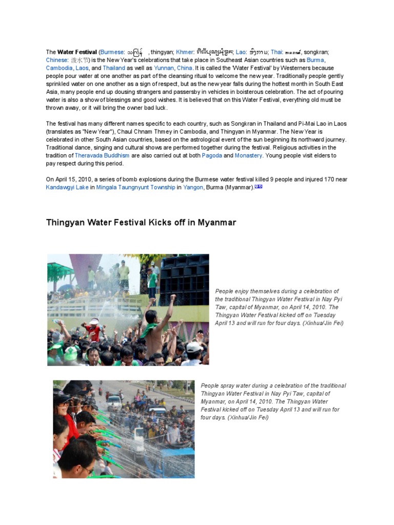 Celebrating Water and New Beginnings: An Overview of Major Water ...