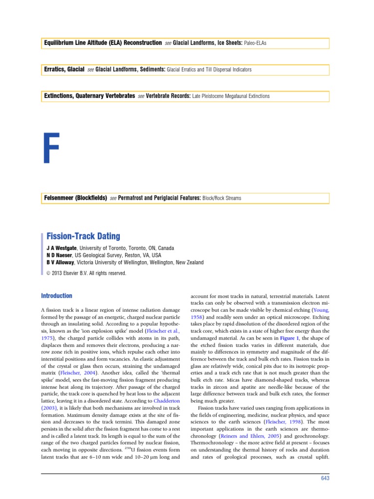Fission-Track Dating: Equilibrium Line Altitude (ELA) Reconstruction ...