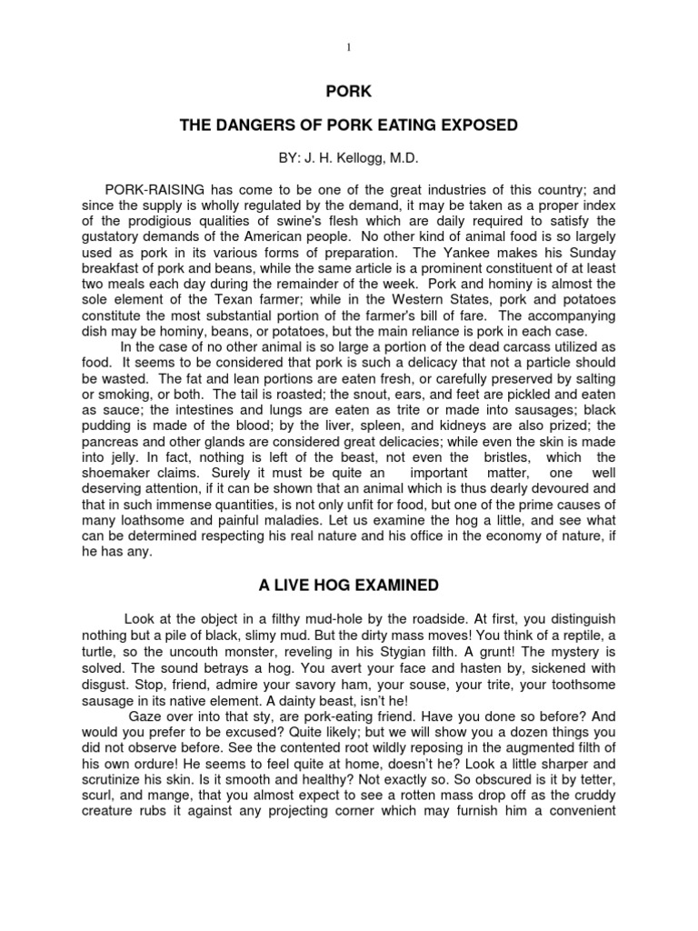Pork The Dangers of Pork Eating Exposed | PDF | Pork | Stomach