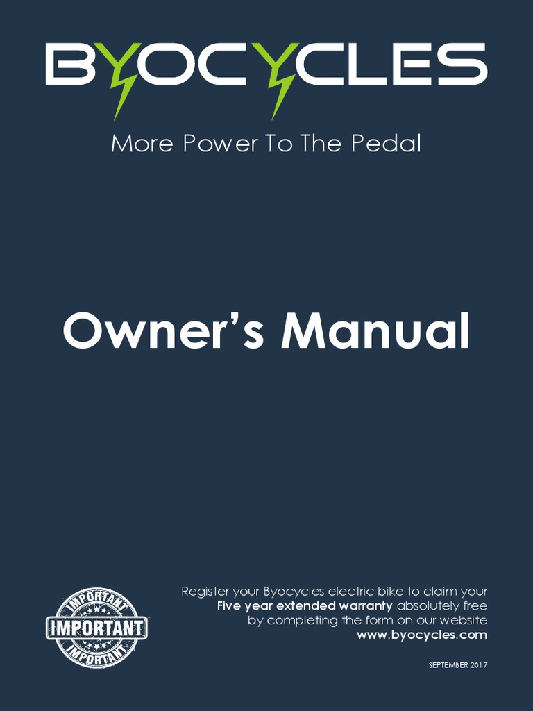 Owner's Manual: More Power To The Pedal | Download Free PDF | Human ...